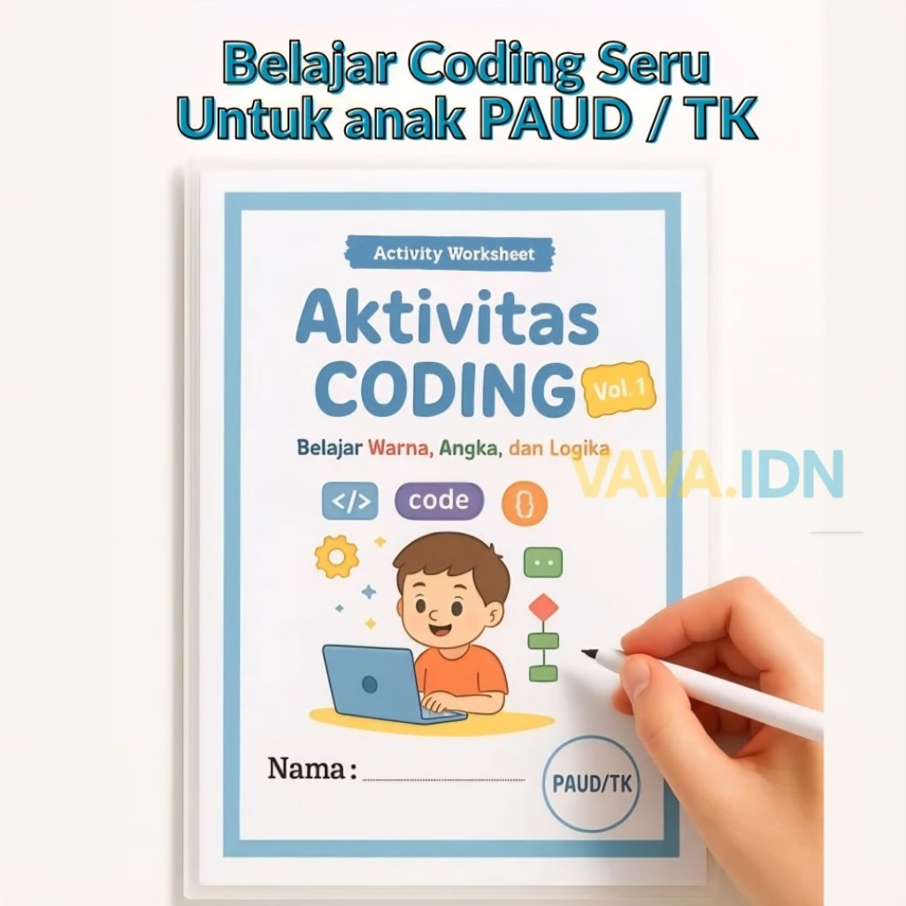 Jual PROMO Buku Aktivitas CODING anak PAUD/TK Worksheet anak 40 lembar ...