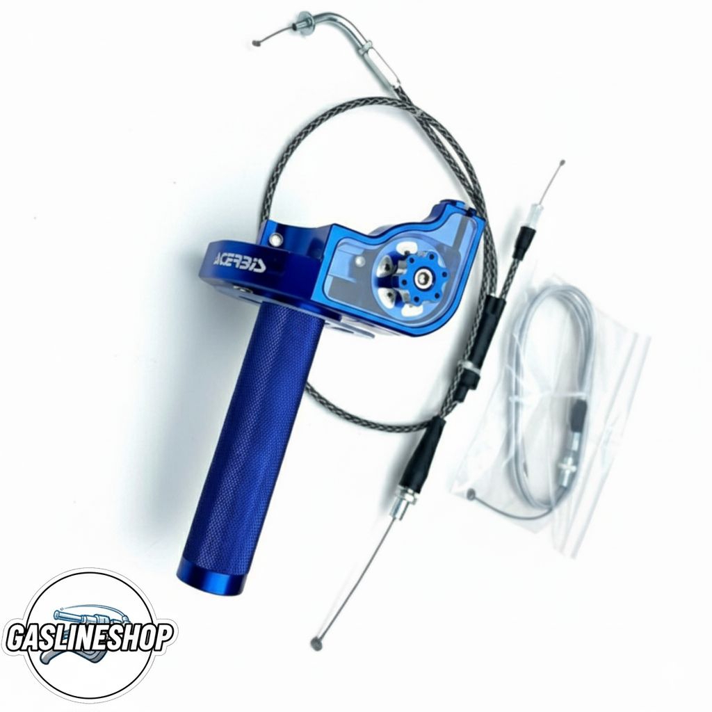 Jual Gas Spontan Acerbis V2 F1Zr Warna Biru Kabel 2 Cabang Full Karbon ...