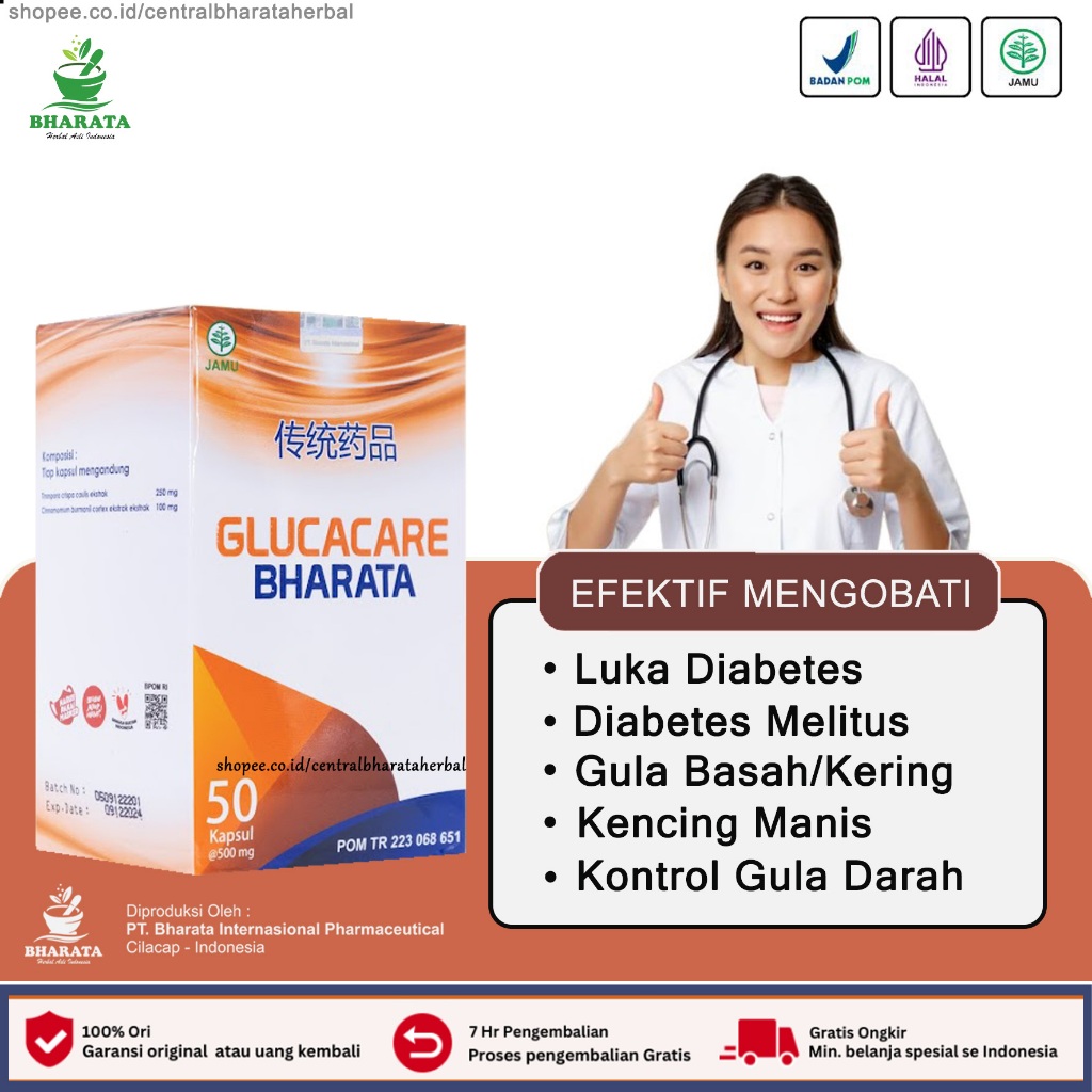 Jual Obat Luka Diabetes, Diabetes, Gula Basah / Kering Glucacare ...
