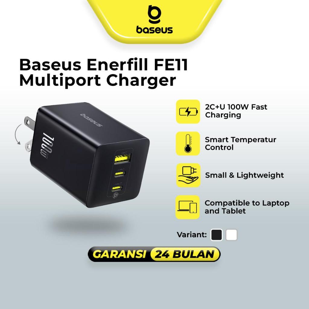 Jual Baseus Multiport Charger EnerFill FE11 Fast Charger 2C+U 100W EU ...