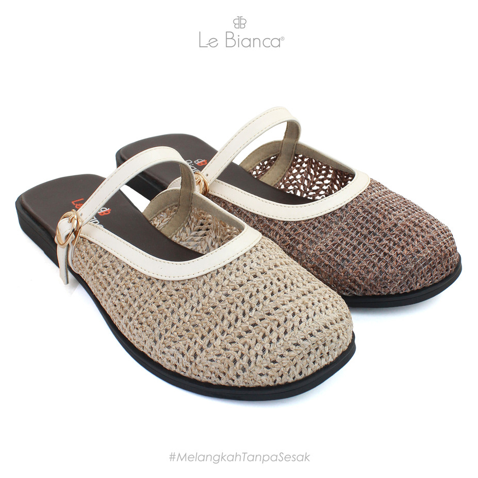 Jual Le Bianca HW 15-01 Sendal Sepatu Wanita Slip On Kopi dan Krem Ootd ...