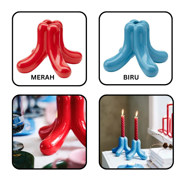 Jual Vinterfint Tempat Lilin Warna Cerah Bahan Tembikar Ukuran ...