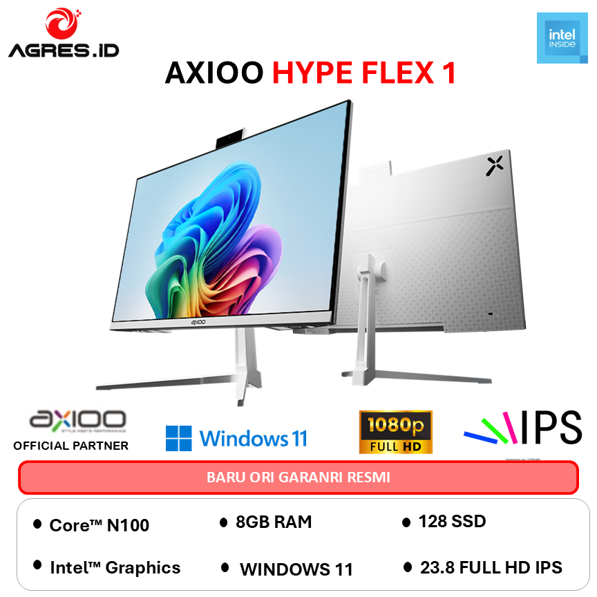Jual AXIOO AIO HYPE FLEX 1 N100 - RAM 8GB 128GB WINDOWS 11 23.8FHD ...