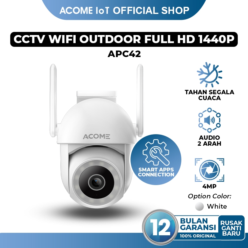 Jual ACOME IOT Smart Camera CCTV Outdoor APC42 | CCTV Lampu | Full HD ...