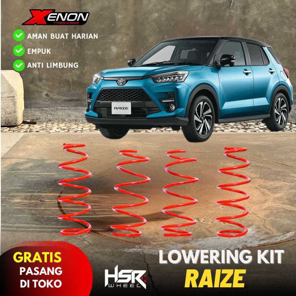 Jual Per Mobil Keong Ceper Toyota Raize || LOWERING KIT HSR RED TOYOTA ...