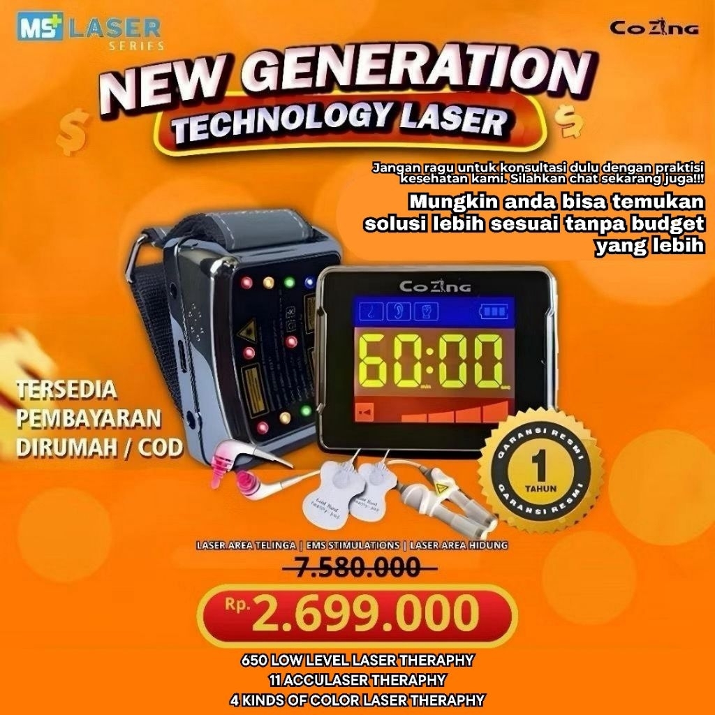 Jual PERFECT Jam Laser Cozing & MS LASER 4 Warna 11 Titik + Intranasal ...