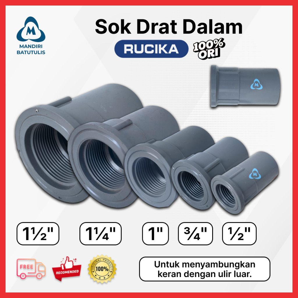 Jual Sok Drat Dalam RUCIKA - Shock drat - Shok - SDD 1/2" 3/4" 1" 1 1/4 ...