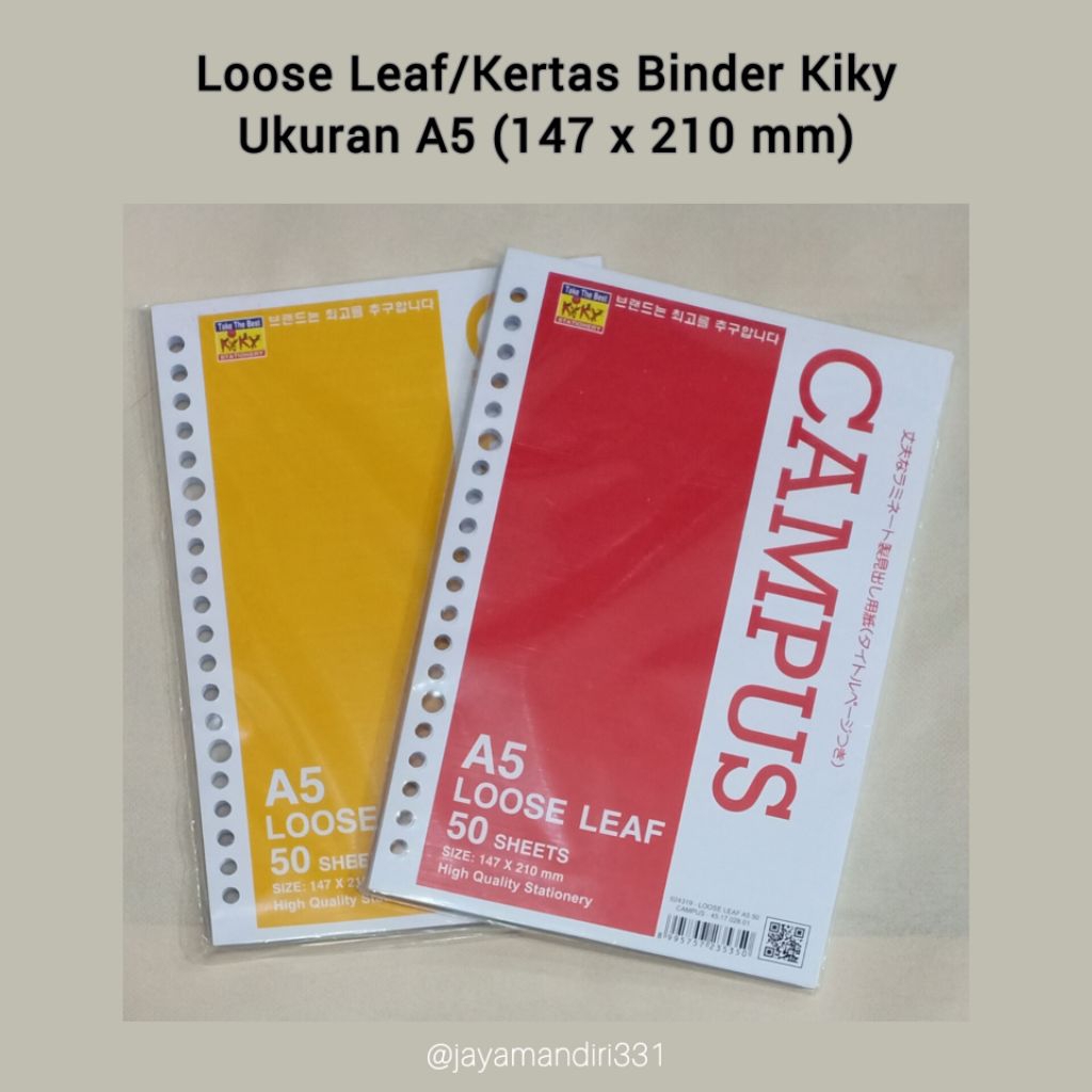Jual Loose Leaf/Kertas Binder Campus Kiky A5 (1pcs) | Shopee Indonesia