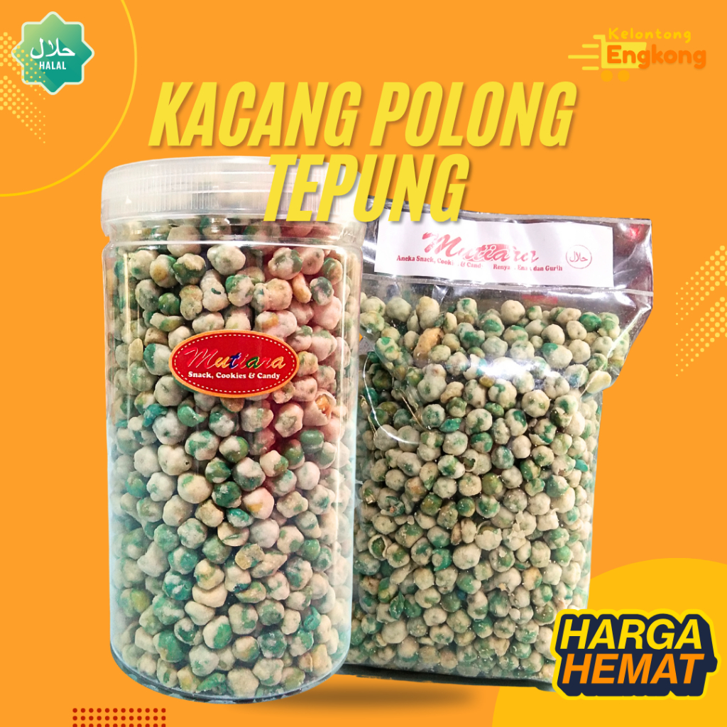 Jual Kacang Polong Hijau Tepung 500gr & 550gr – Snack Polong Ijo Renyah ...