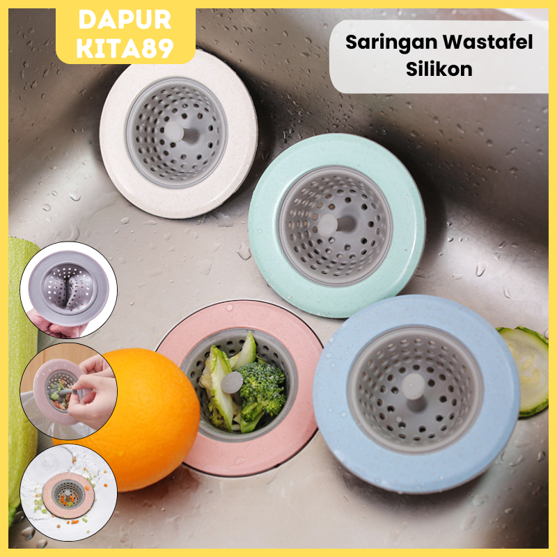 Jual DK89 Saringan Wastafel Cuci Piring Silikon Warna Cantik Penyaring ...