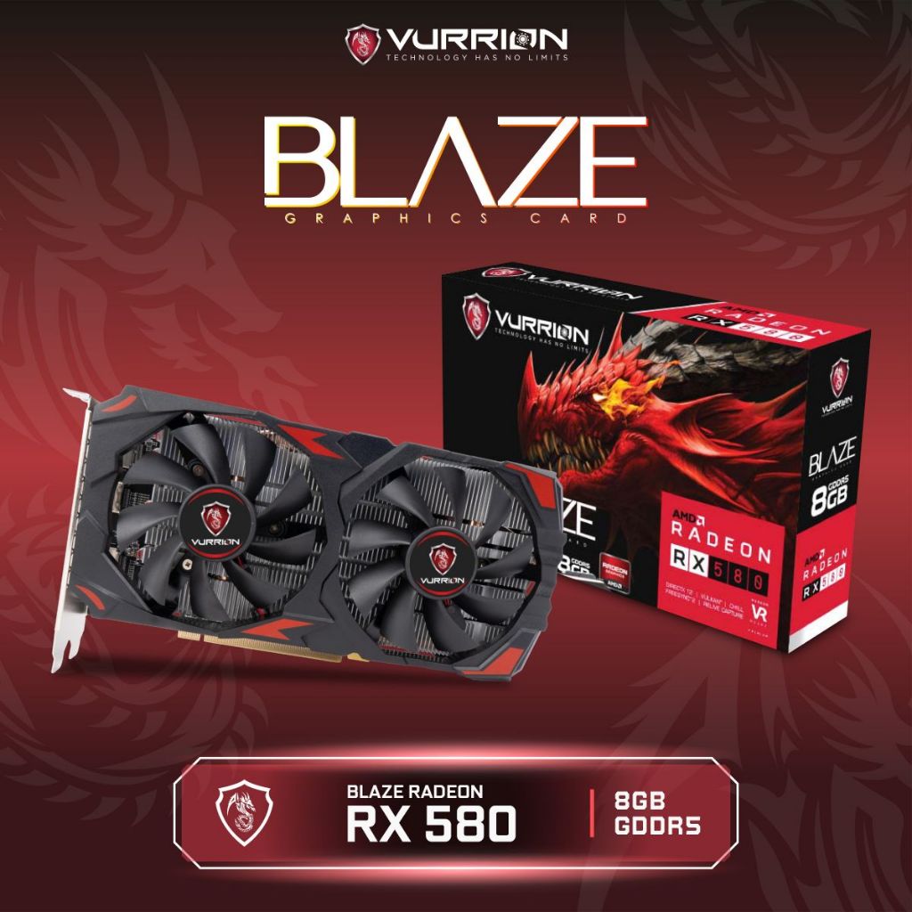 Jual Vga Vurrion RX 580 8Gb Ddr5 256-bit Amd Radeon 8Gb RX580 | Shopee ...