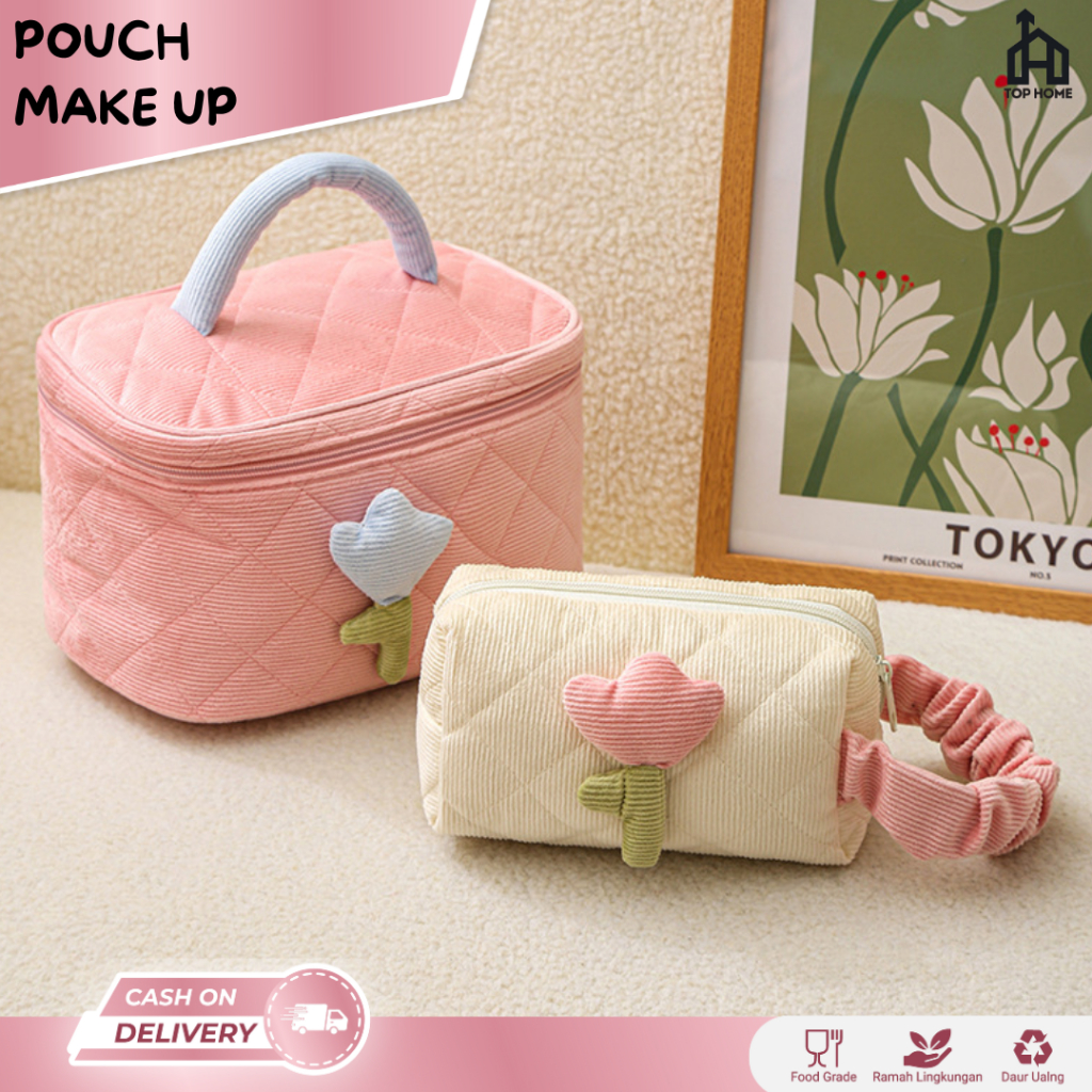 Jual Pouch Makeup Fluffy Tas Puffy Tebal Kosmetik Wanita termasuk ...