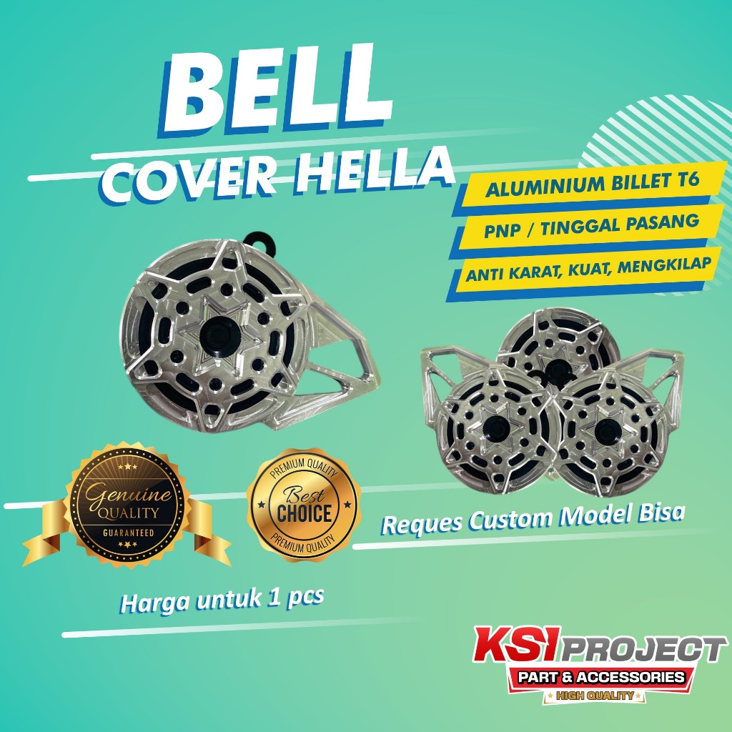 Jual Bell Cover Hella set Aluminium Billet T6 Original Custom Handmade ...