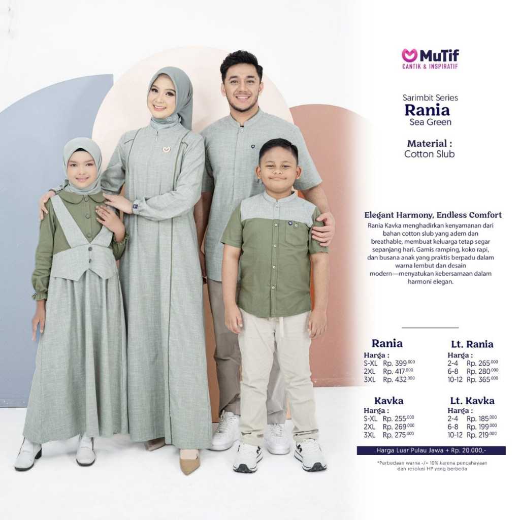 Jual Sarimbit RANIA - KAVKA SEA GREEN MuTif 2026 | Shopee Indonesia