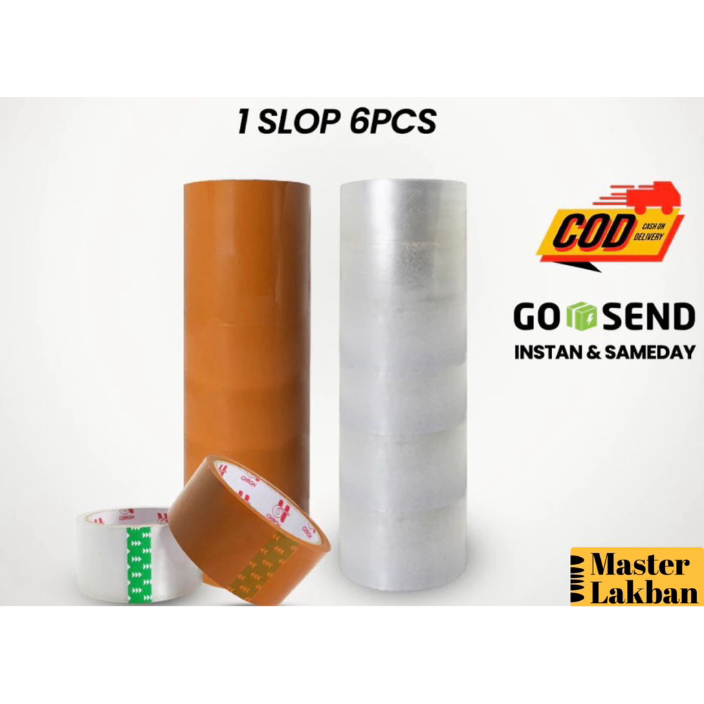 Jual LAKBAN BENING 1 SLOP ISI 6PCS 45MM*90Y TAPE MURAH isolasi 90y ...