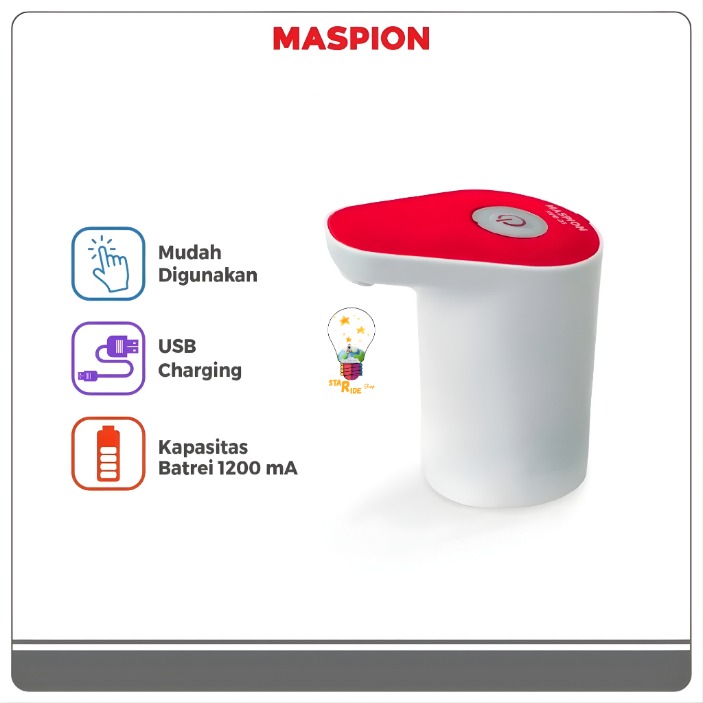 Jual Maspion Pompa Galon Air Minum Elektrik Otomatis Automatic Electric ...