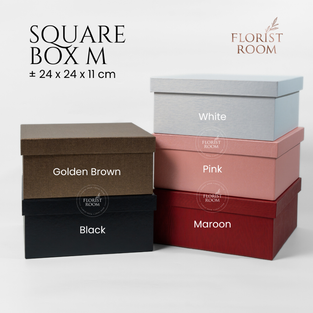 Jual Square Flower Box Size M = 24x24x11cm - Box Bunga - Box kado ...