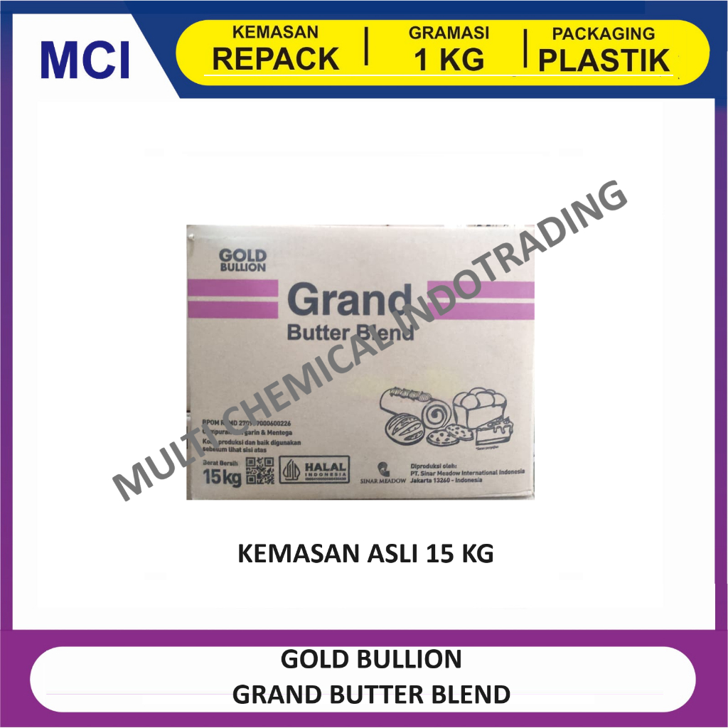 Jual GOLD BULLION GRAND BUTTER BLEND MARGARIN - KEMASAN REPACK 1 KG ...