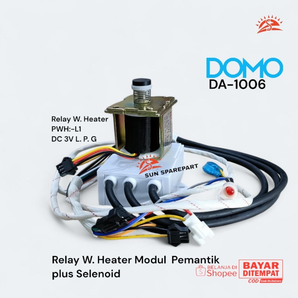 Jual Modul pemantik water heater+Selenoid pemanas air gas DOMO DA-1006 DC 3V L. P. G | Shopee ...