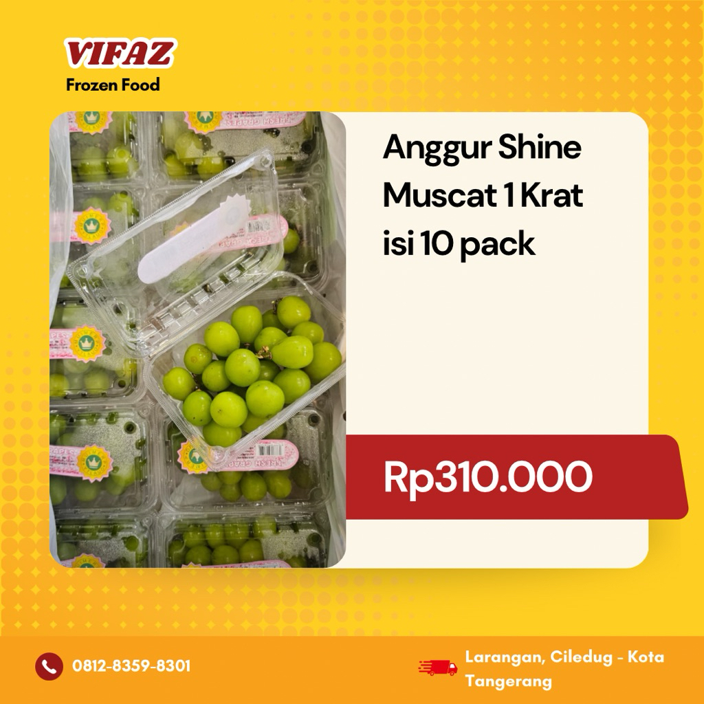 Jual Anggur Shine Muscat 1 Krat isi 10 pack | Shopee Indonesia