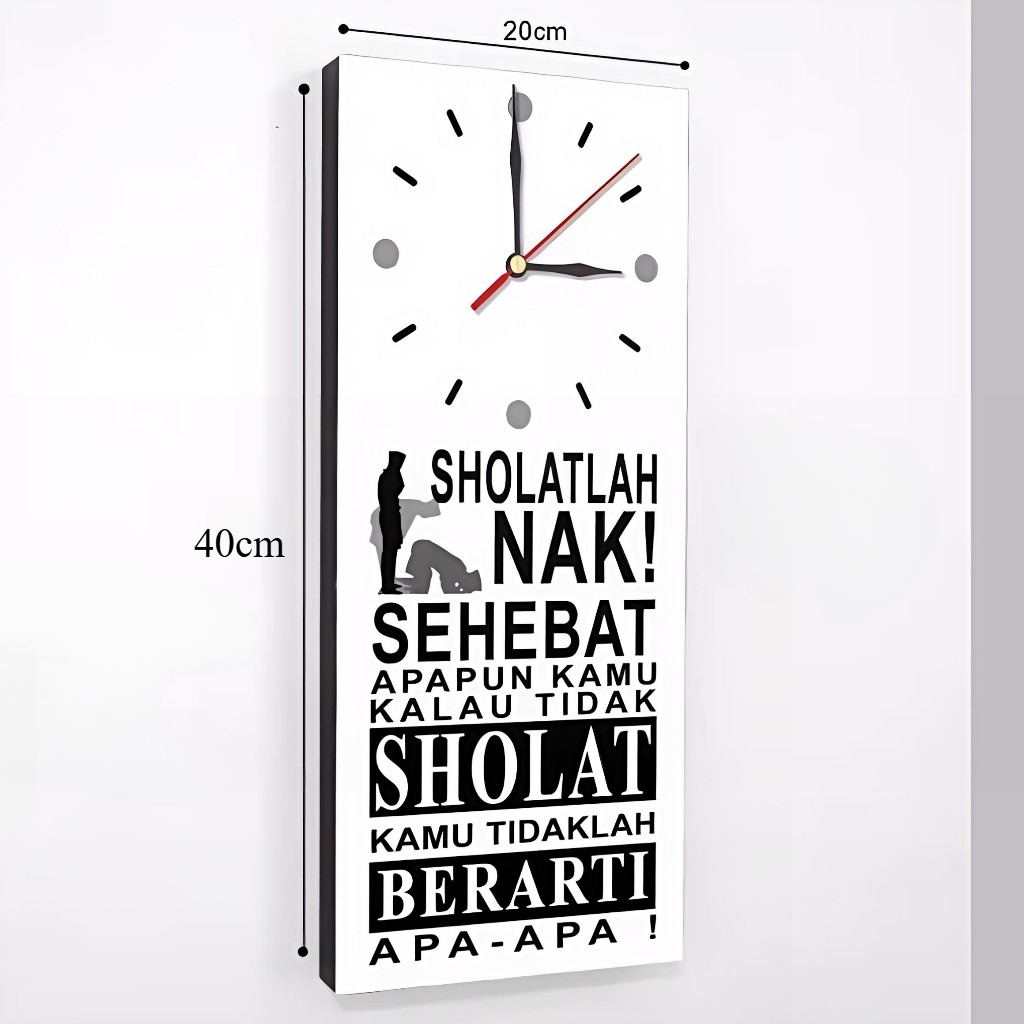 Jual Jam Dinding Islam Kata Motivasi Sholat 20 x 40 cm Persegi Panjang ...