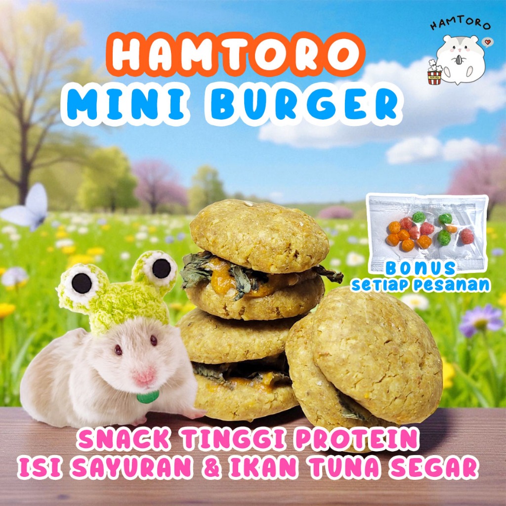 Jual [Mini Burger] Snack Hamster Tinggi Protein I Isi Tuna & Sayuran ...