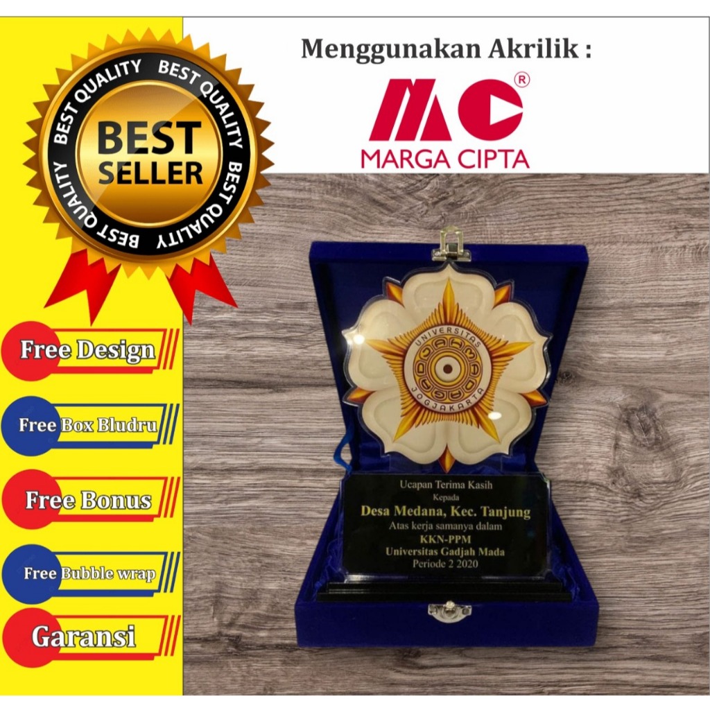 Jual Plakat Akrilik Custom Uk 20x15 Tebal 8mm Bergaransi Ganti Baru ...