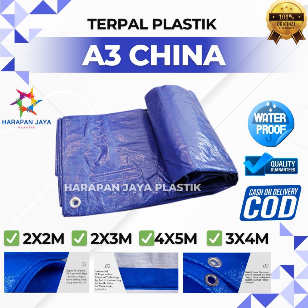 Jual Terpal plastik A3 biru silver meteran | Terpal Tenda | Terpal ...
