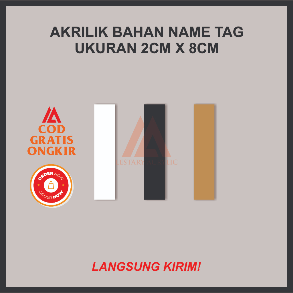 Jual Akrilik Bahan Name Tag / Nama Dada / Nametag Potongan Warna Putih ...