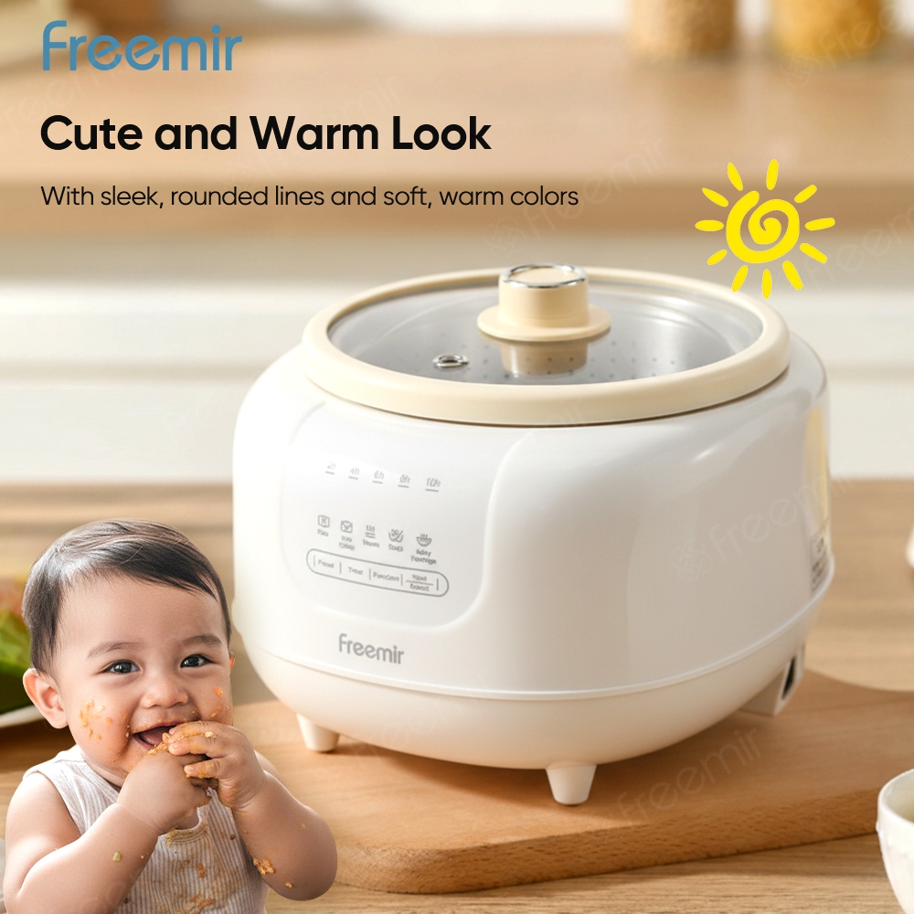 Jual [NEW 2026] freemir Slow Cooker Mpasi Bayi Rice Cooker 1.2L Alat ...