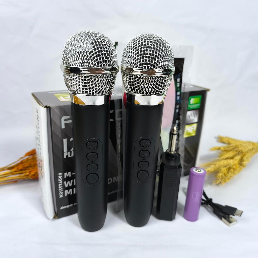 Jual Professional Microphone Mic Double Fleco M-2022 include receiver ...