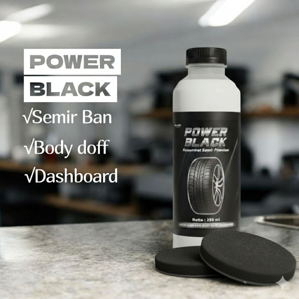 Jual Semir ban mobil dan motor POWER BLACK tahan lama 250ml | Shopee ...