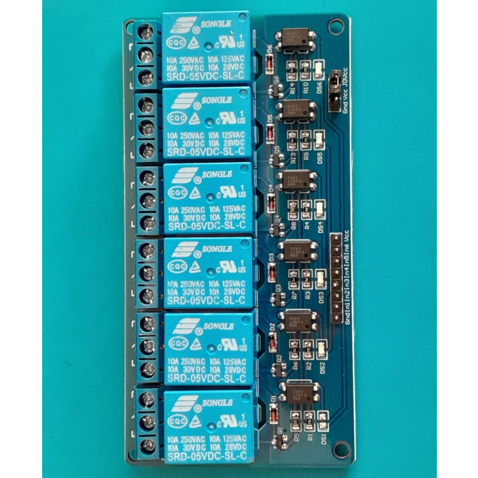 Jual Relay 6 channel module 5v optocoupler nodemcu wemos esp32 Uno r3 ...