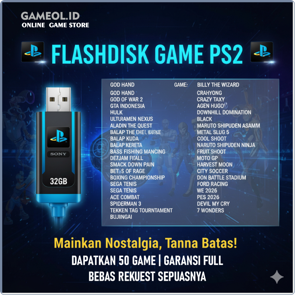 Jual Flashdisk Game PS2 PAKET 50 GAME FULL GARANSI | Shopee Indonesia