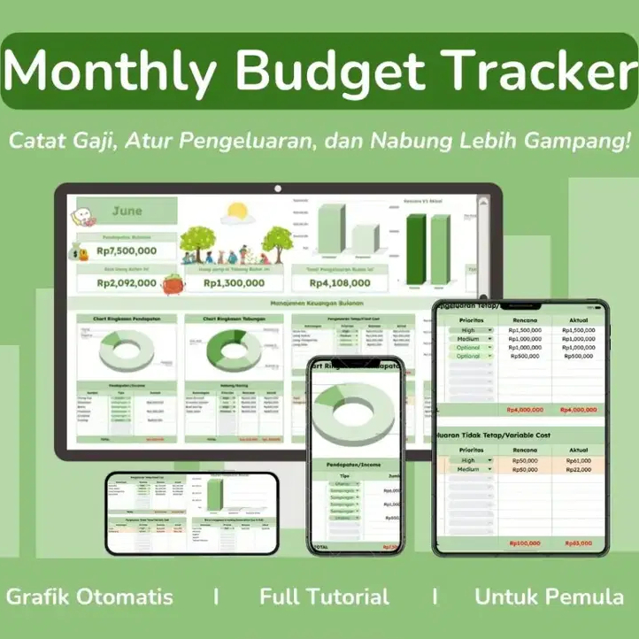 Jual Template Manajemen Keuangan Pribadi Excel/Sheet Otomatis Bulanan ...