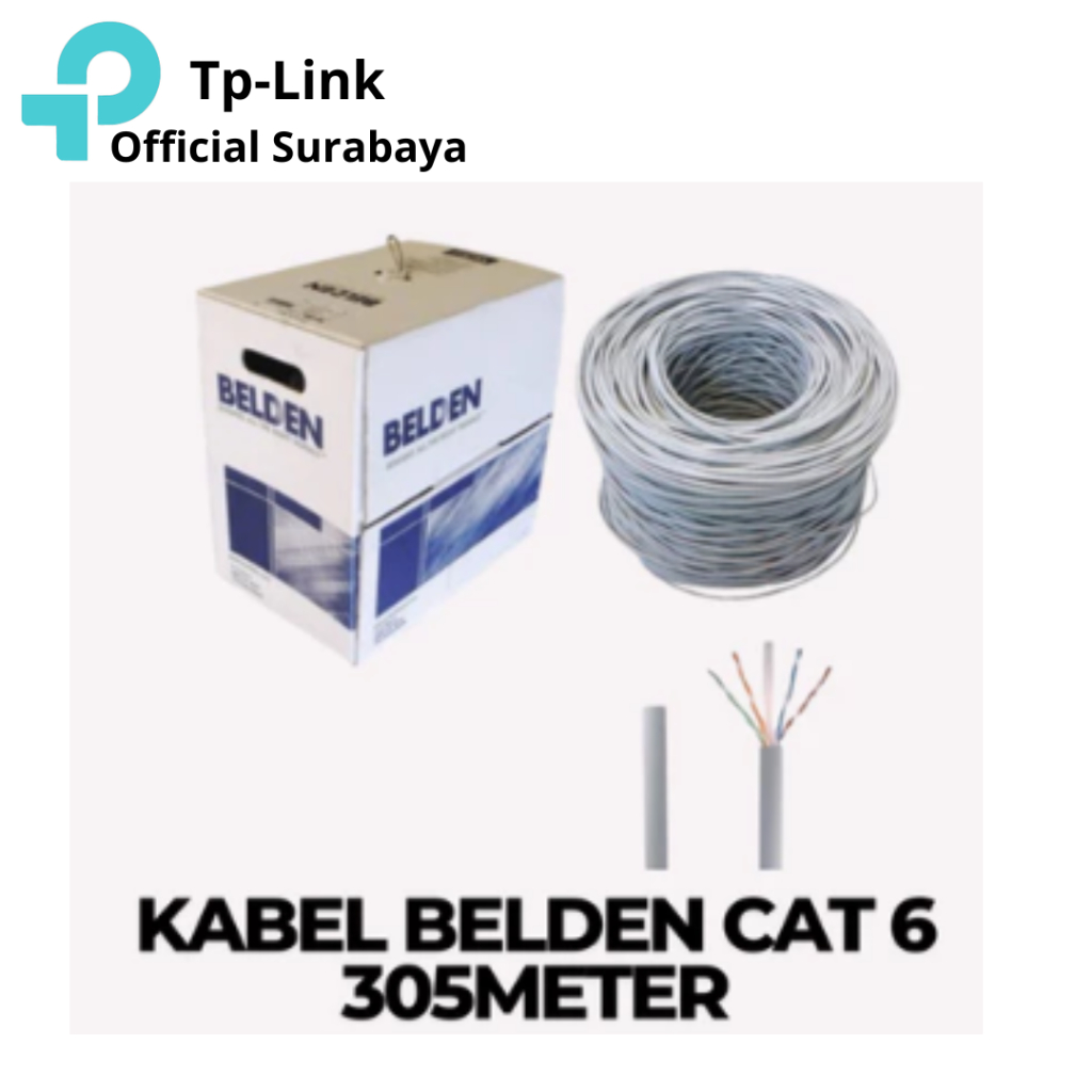 Jual BELDEN 7814A Kabel LAN UTP Cat. 6 Roll/Box/300M - Abu-abu / Grey ...