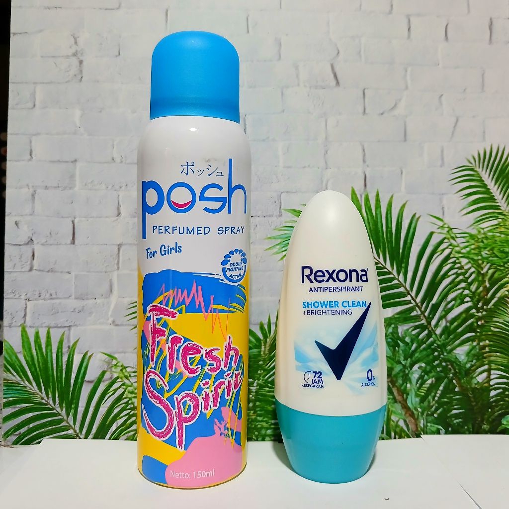 Jual Deo Combo Aktif & Segar: Posh Fresh Spirit Spray + Rexona Shower ...