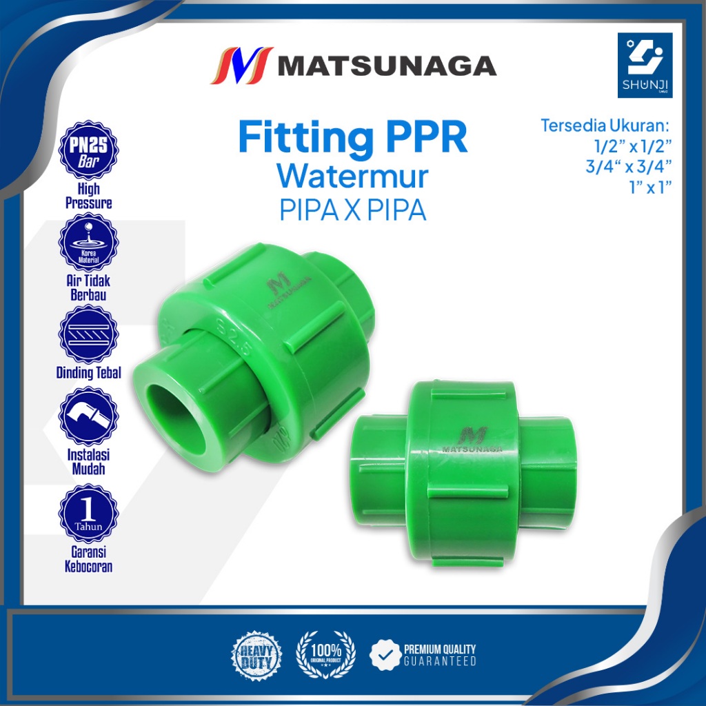 Jual Sambungan Water Mur PPR/ Union PPR PN 25 Matsunaga - Pipa x Pipa ...