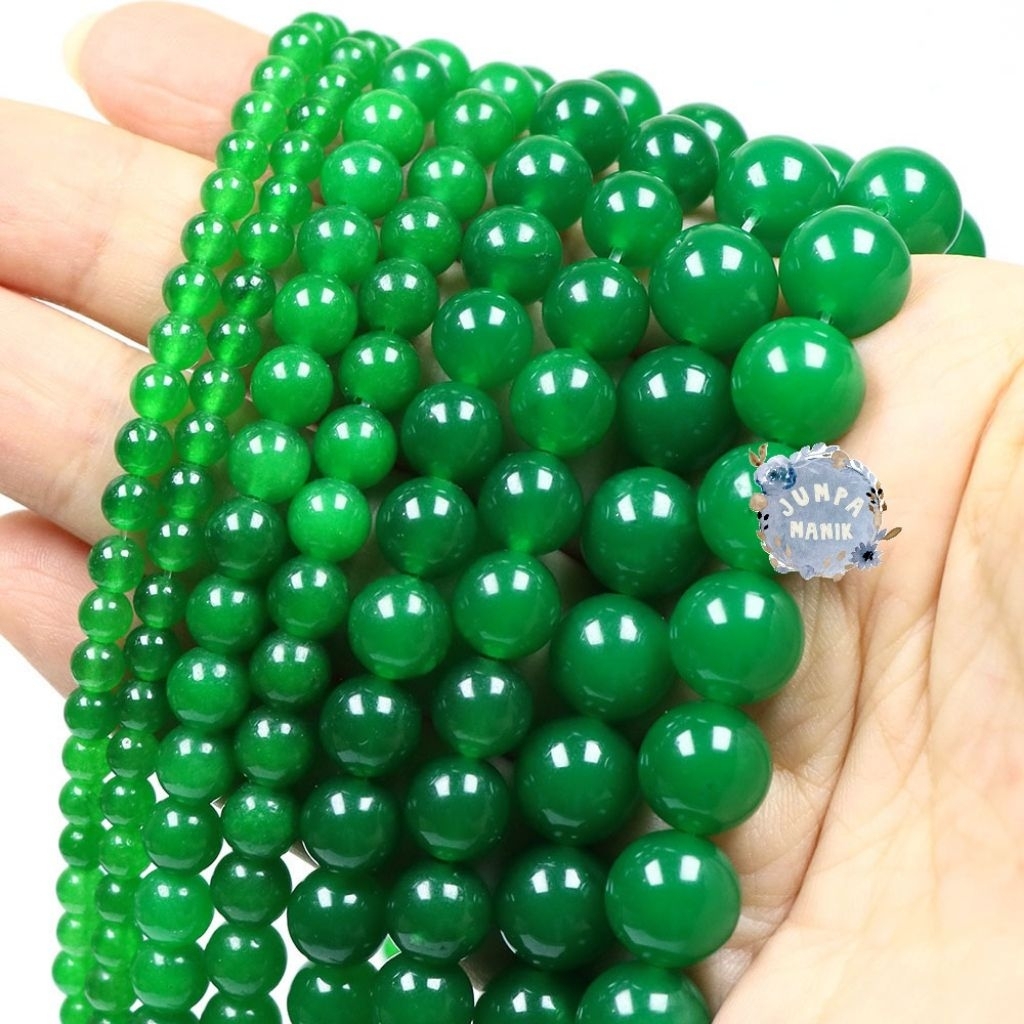 Jual Manik Batu Alam Hijau Jade Stone 4mm 6mm 8mm 10mm | Shopee Indonesia