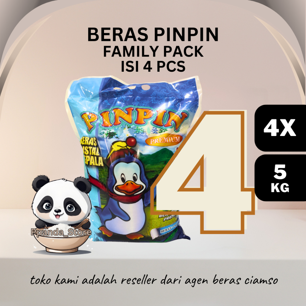 Jual Beras pinpin 5kg×4 Family Pack (isi 4 sak) wangi dan punel ...