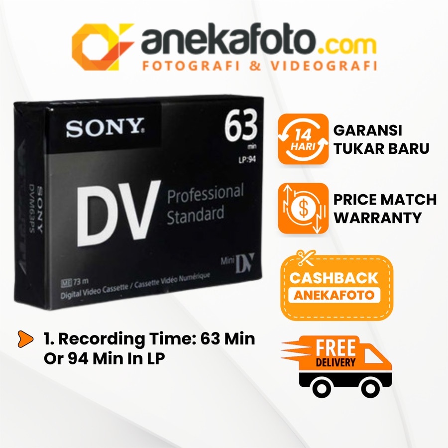 Jual Sony Mini DV Professional Standard 63 Menit - Kaset Video Digital ...