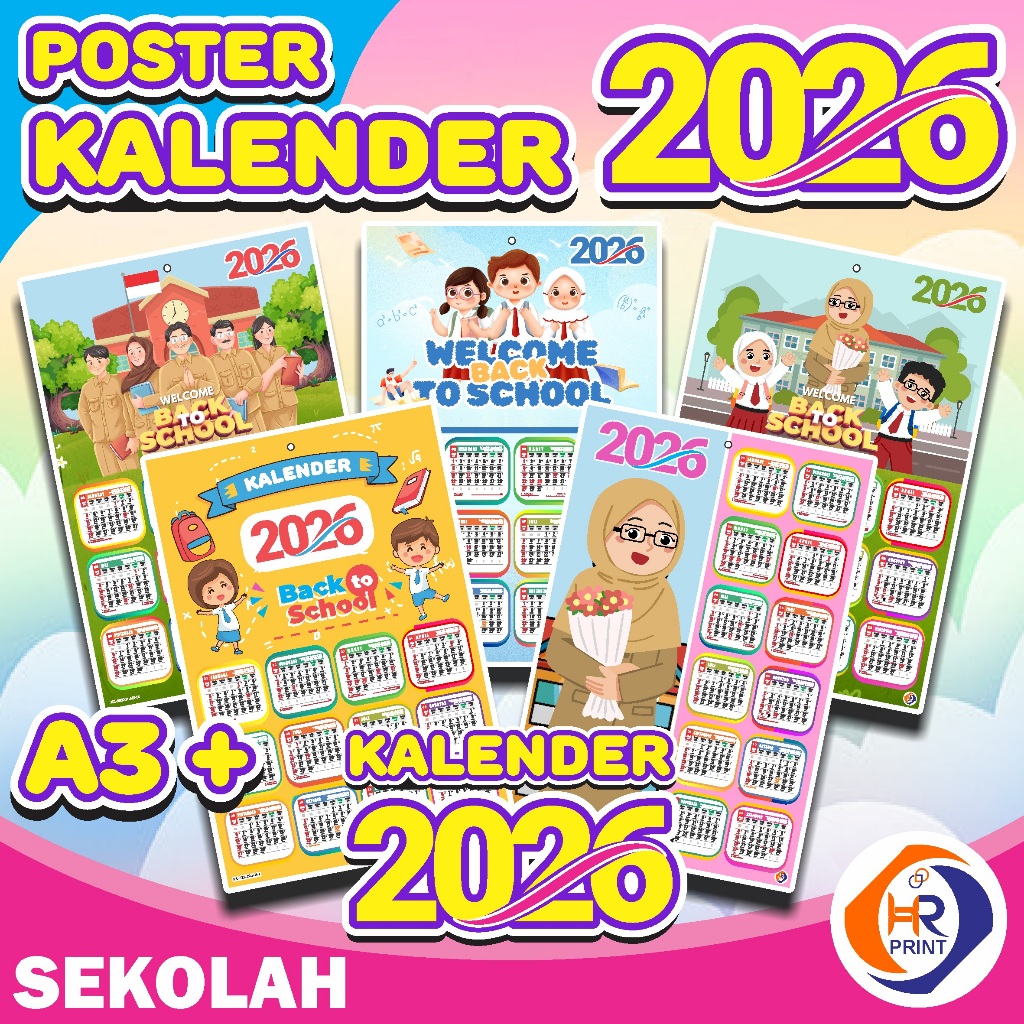 Jual Kalender 2026- Kalender dinding Sekolah 2026 - KALENDER POSTER ...