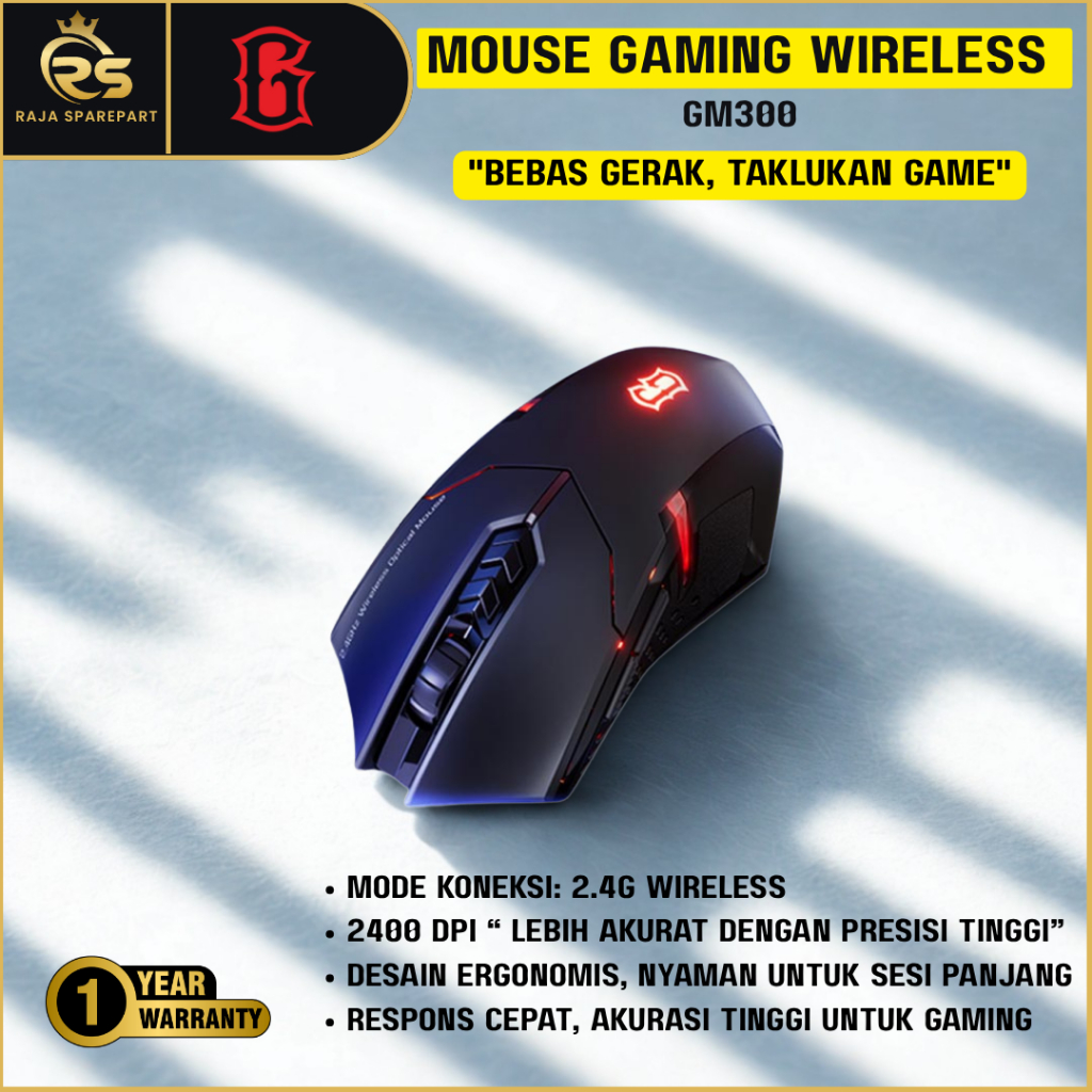Jual Mouse Gaming Wireless GAMEN GM300W 2400DPI 2.4GHz Ergonomis PC ...