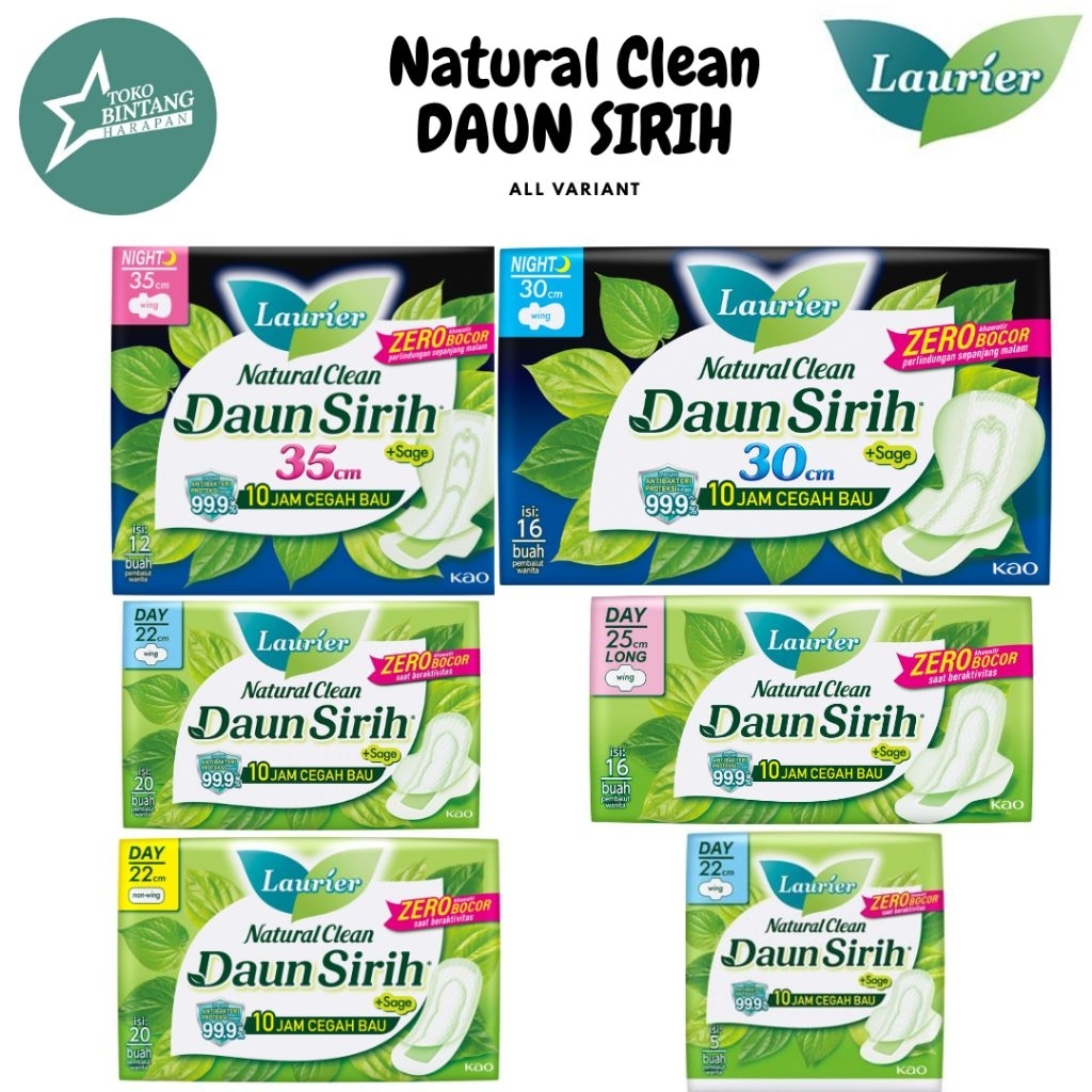 Jual Laurier Pembalut Natural Clean Daun Sirih All Variant | Shopee ...