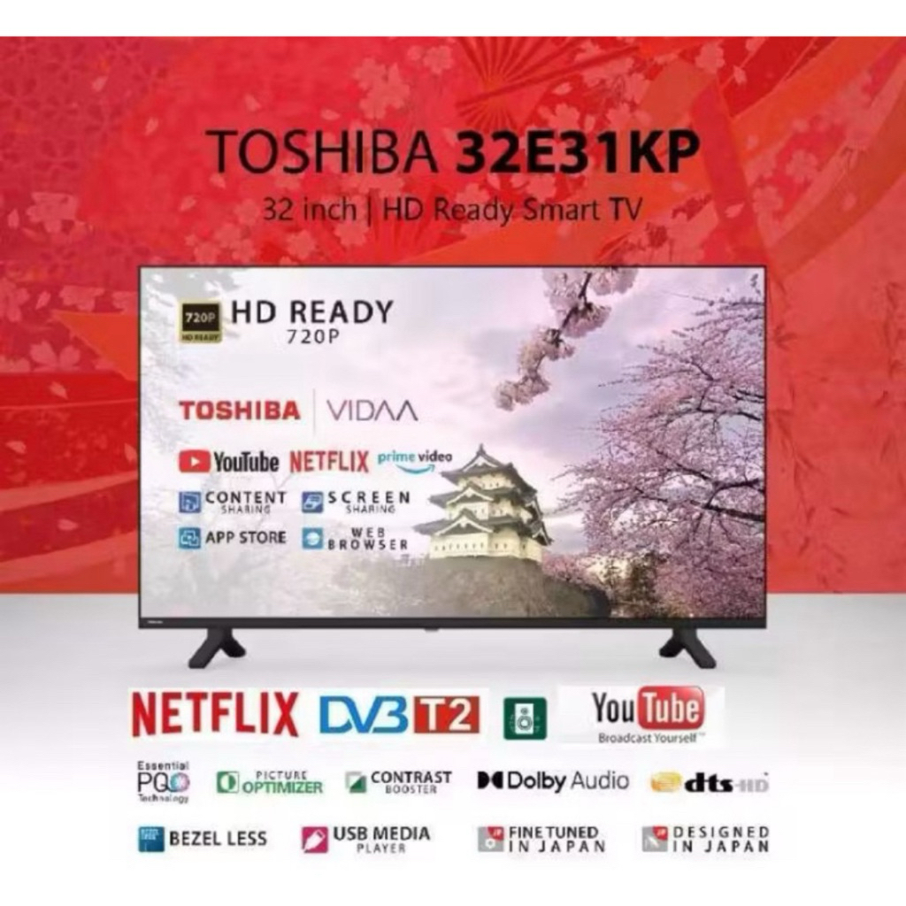 Jual TOSHIBA 32 INCH SMART 32E31KP NETFLIX YOUTUBE SUPPORT | Shopee ...