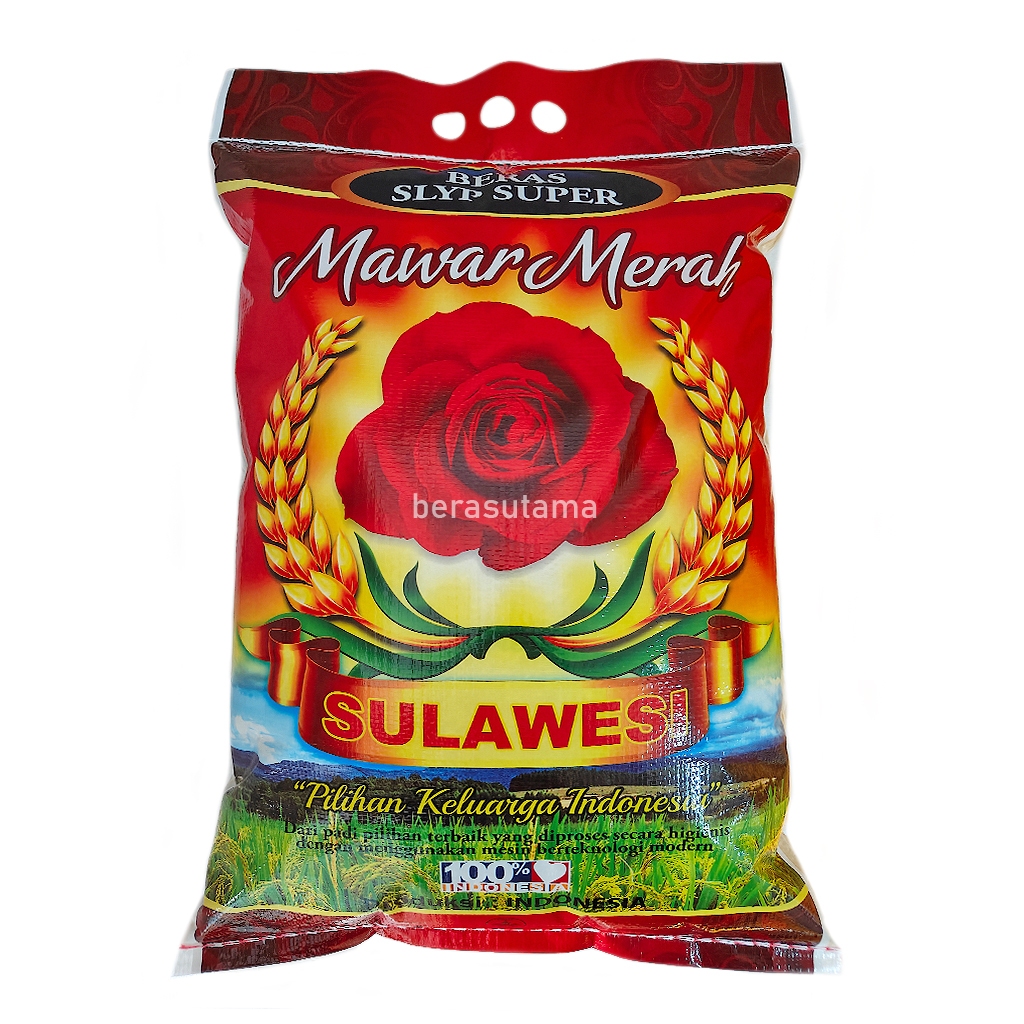 Jual Beras Kepala Medium Cap Mawar Merah Sulawesi 10KG | Shopee Indonesia