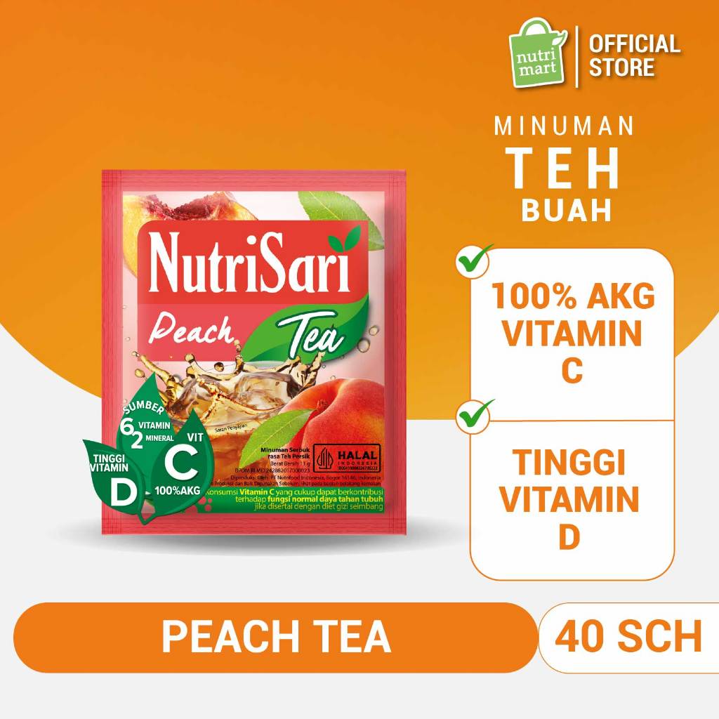 Jual NutriSari Peach Tea 40 sachet - Minuman Teh Rasa Buah Peach dengan ...