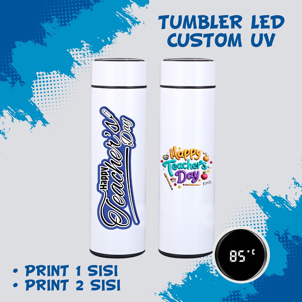 Jual Tumbler Custom Smart LED Glossy Suhu Temperatur Print UV Full ...