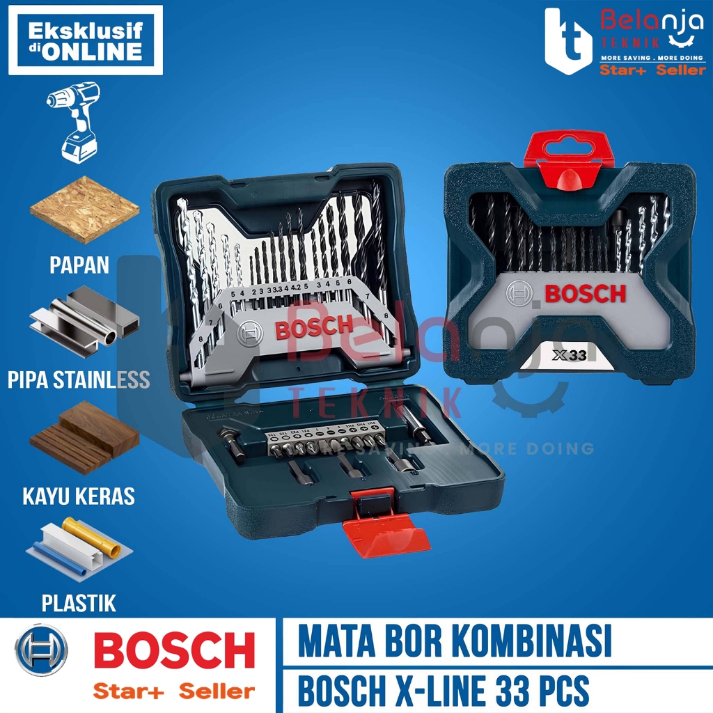 Jual Bosch Mata Bor Kombinasi X-line Set 33 pcs Bosch Mata Bor Obeng 33 ...