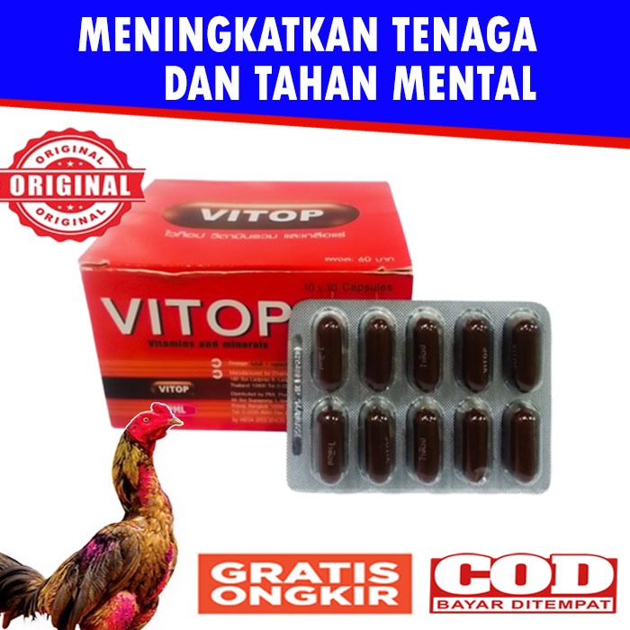 Jual VITOP ORIGINAL Vitamin Penambah Tenaga Ayam Burung Merpati Vitop ...